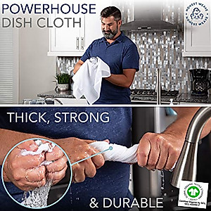 HONEST WEAVE GOTS Certified 100% Organic Flour Sack Cotton Kitchen Hand and Dish Towel Sets - Extra Large 27x27 inches, Fully Hemmed, 12-Pack, White