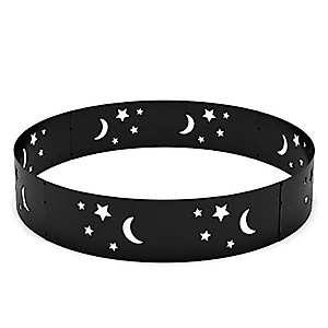 Regal Flame Moon and Stars 36" Wood Fire Pit Fire Ring Ð Heavy-Duty and Perfect for RV, Camping, and Outdoor Fireplace