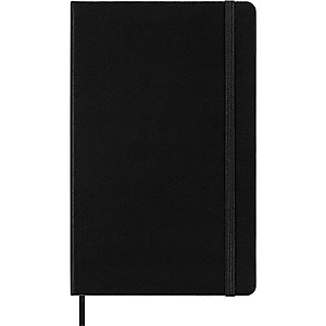 Moleskine Classic Notebook, Hard Cover, Large (5" x 8.25") Squared/Grid, Black, 240 Pages