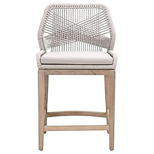 Star International Furniture Woven Loom 26" Fabric Outdoor Counter Stool - Gray