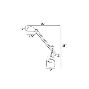 Lite Source LS-306BLK Halotech 29-Inch 8W LED Desk Lamp, Black