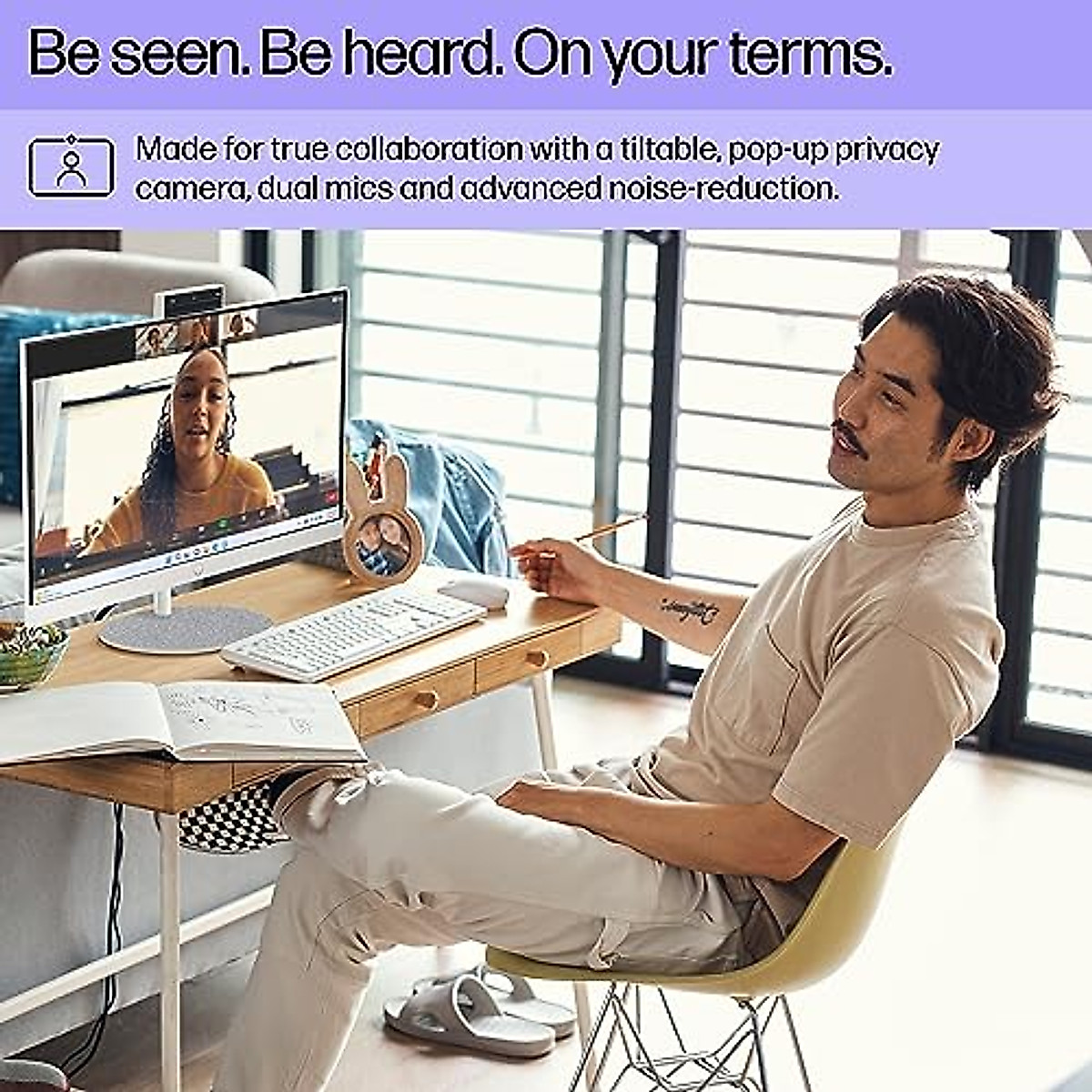 HP 27 inch All-in-One Desktop PC, FHD Display, 13th Generation Intel Core i7-1355U, 12 GB RAM, 512 GB SSD, Intel Iris Xe Graphics, Windows 11 Pro, 27-cr0082 (2023)