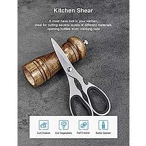 Knife Set, 14 PCS High Carbon Stainless Steel Kitchen Knife Set for Chef, Super Sharp Knife Set with Acrylic Stand, include Steak Knives, Sharpener and Scissors, Ergonomical Design by kincano