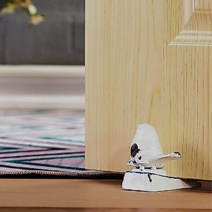 WEMPOLU Dog Tail Door Stop Decorative Cast Iron Door Stopper Wedge, Antique Brass………