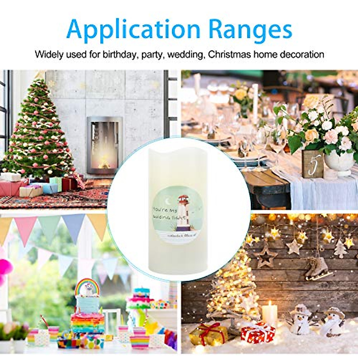 ViaGasaFamido LED Electronic Candle LightNovelty Lighting Flameless Candles Flameless Projector Candle LightCandle Rotating Night Light for Living Room Garden Home Table Decoration