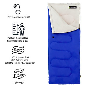 2-Person Tent with Sleeping Bag – Camping Gear Set Includes Outdoor Dome Tent with Rain Fly and 1 Adult Sleep Bag by Wakeman Outdoors (Blue)