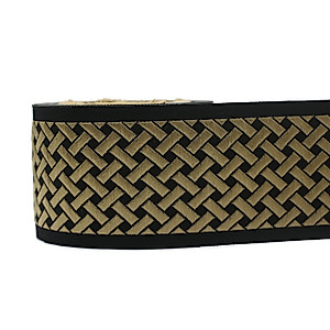 3.8 Yards Spool 2.7" Gold & Black Knot Embroidered Drapery Trim Jacquard Ribbon for Your Drapes Curtains Drapery Banding Trim Tape V7 179