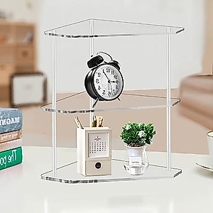 Tasybox Corner Shelf 2 Tier Bathroom Counter Organizer Acrylic Countertop Corner Shelves for Bathroom Kitchen Office Vanity Makeup Spice