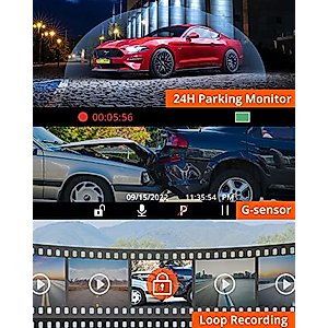 Kingslim D1 pro Dual Dash Cam 4K Record Inside - Front and Inside Dash Camera GPS WiFi for Cars Uber Truck, Dashcam with Infrared Night Vision, G-Sensor, Loop Recording(Upgraded Version)