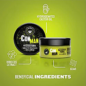 GIBS Grooming Con Man Hair & Beard Pudding, 19 Fl Oz