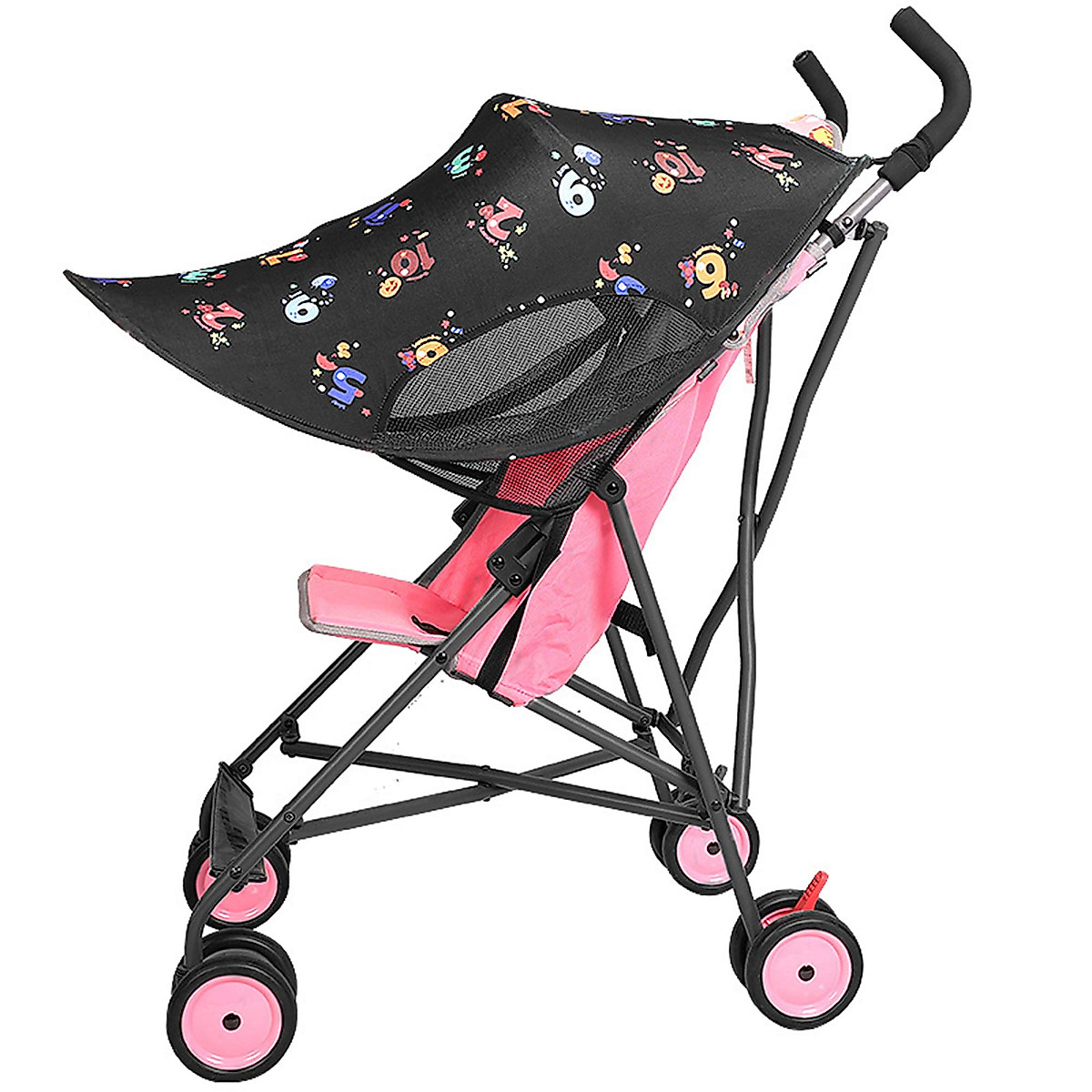 Baby Stroller Sun Shade, Universal Sun Protection Shield for Infant Car Seats Pram Buggy Pushchair Sun Rain Shade Cover Parasol Toddler Stroller Sunshade Awning Anti-UV Umbrella Canopy