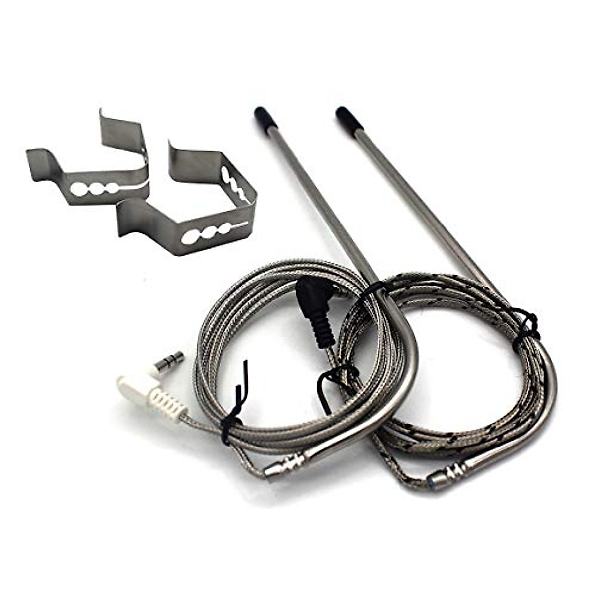 Unifit Meat Probe Replacement Parts for Pit Boss and Traeger Pellet Smokers Grills, Waterproof Temperature Probe Kits (2 PC with Stainless Steel Holder)