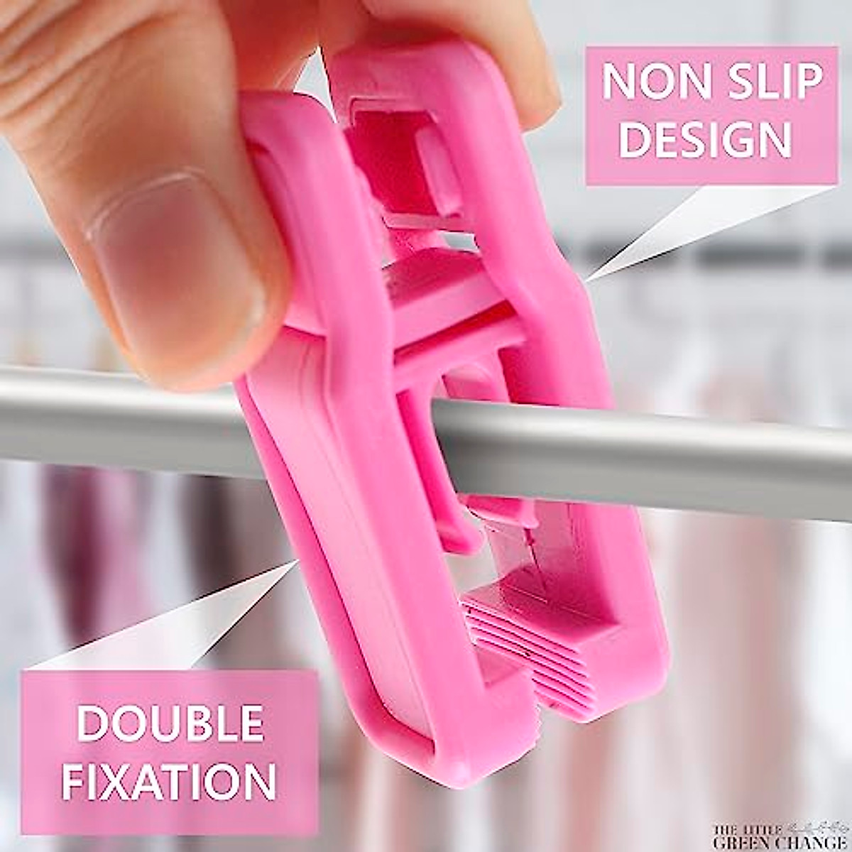 20Pcs Baby Hangers Clips - Hanger Clips for Kids Hangers Plastic with Clips - Pant Clips Pink Baby Clips - Slim Line Finger Clips for Crafts - Small Clothes Clips for Hangers with Clips Plastic