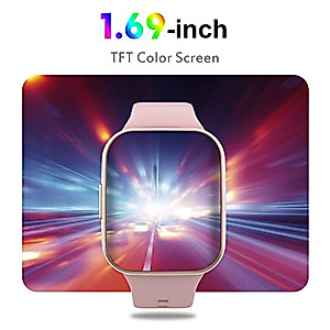 Smart Watch for Women, 1.69" HD Screen Activity Tracker Smartwatch, Fitness Tracker with Heart Rate/Sleep Monitor, 25 Sport Modes IP68 Waterproof, Pedometer, Fitness Watch for Android iOS Phones(Pink)