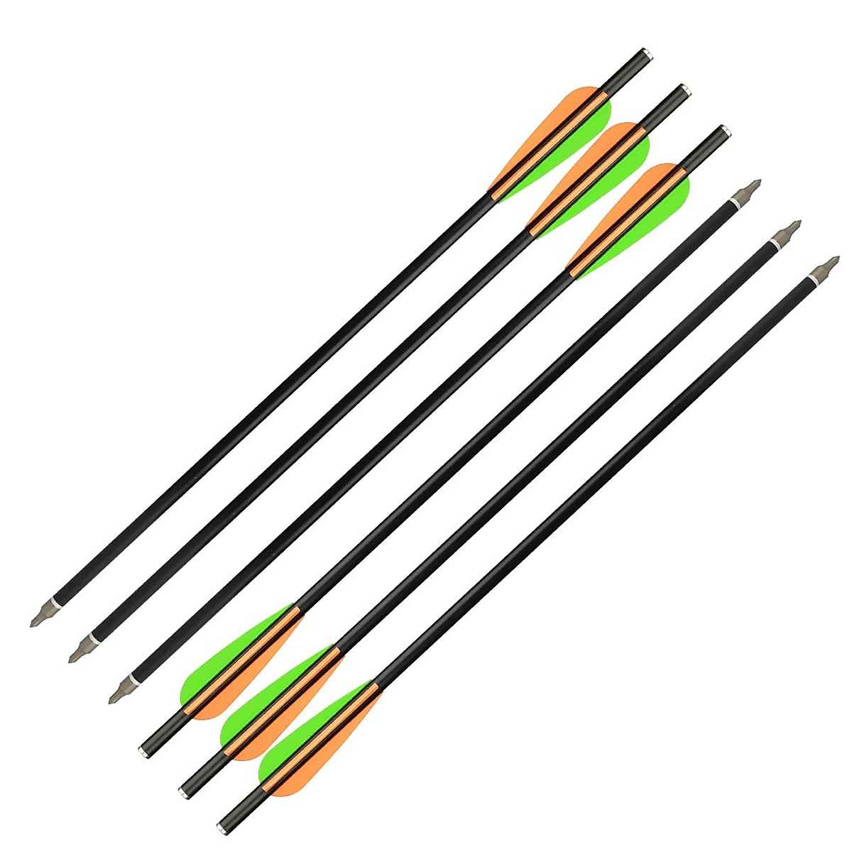 SHENG-RUI ARCHERY Crossbow Bolts Fiberglass Arrows with Flat Nock Replaced Arrowheads for Outdoor Hunting 14 inch (Pack of 12)