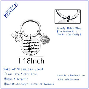 BEKECH Birthday Keychain Gifts for Him/Her,10th 12th 13th 14th 15th 16th 18th 30th 40th 50th Birthday Cake Birthday Key Ring Gift, Behind You All Memories Before You All Your Dream (30th)