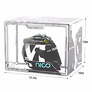 UTHIN Extra Large 17.7"X13"X 13" Acrylic Stackable Storage Bins, Clear Organizer Box Display Case with Magnetic Door, Big Display Storage Box for Handbags, Purses, Figures, Book, Boots