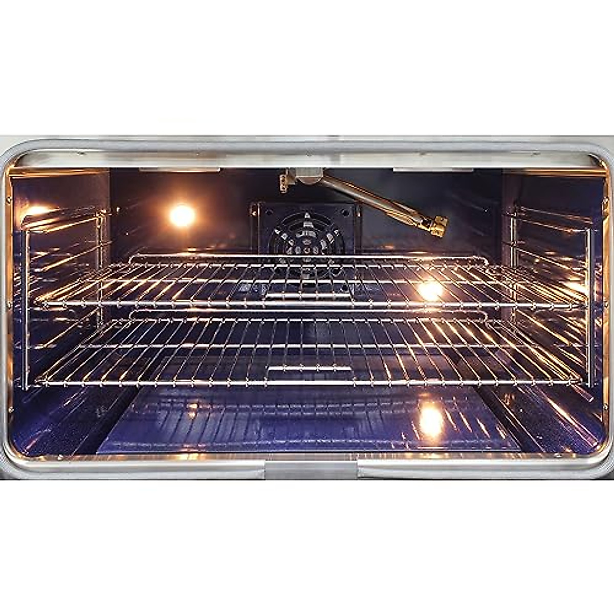 DUURA Elite DE360GRSSS Gas Range Cooktop 36-Inch with Porcelain Convection Oven and Broil Function, 6 Sealed Burners and Continuous Grates with Stainless Steel Construction, Silver