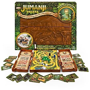 Jumanji Deluxe Game, Immersive Electronic Version of The Classic Adventure Movie Board Game, with Lights and Sounds, Family Game Night Game for Kids & Adults Ages 8 and up