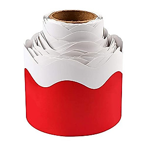 Red Scalloped Bulletin Board Borders for Valentine’s Day Classroom Decoration 36 Feet