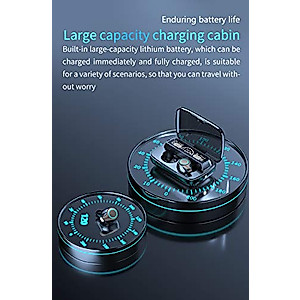 Wireless Earbuds, Bluetooth 5.1 Headphones 180 Hours Playtime Earphones with Microphone, in Ear Headset IPX7 Waterproof Earbuds Noise Cancelling, LCD Display for Sports/Working