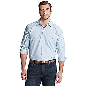 POLO RALPH LAUREN Men's Big and Tall Long Sleeves Classic Fit Oxford Buttondown Shirt (4XLT, BSR Blue)