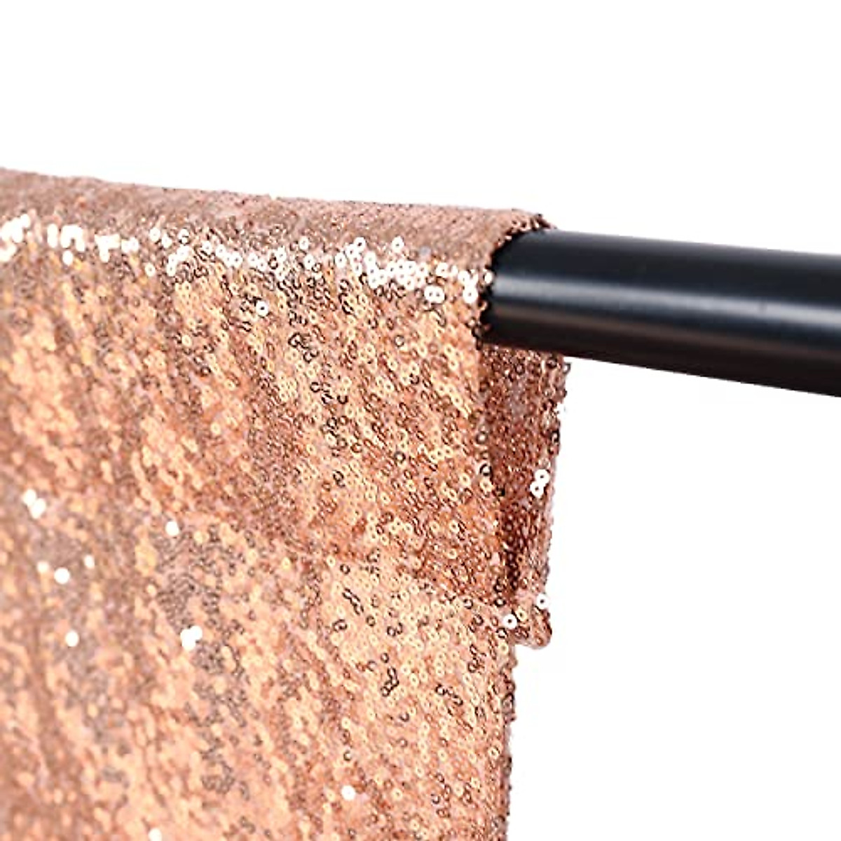 TRLYC 2pcs 2FTX8FT Rose Gold Sequins Backdrop Curtain