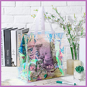 6 Pcs Clear Tote Bag Stadium Approved Plastic Bag Hand Bag