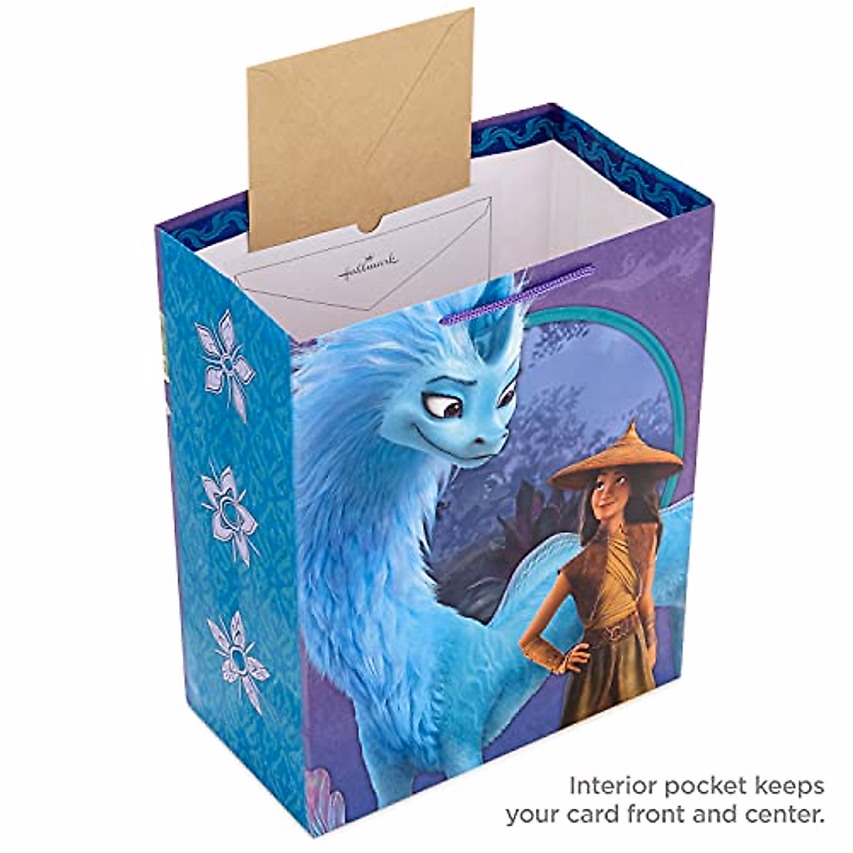 Hallmark 13" Large Gift Bag with Tissue Paper (Disney Raya and the Last Dragon) for Kids, Birthdays, Christmas