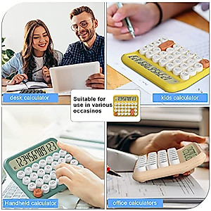 Mechanical Calculator 12 Digit Extra Large 5-Inch LCD Display, DECKLIT Battery Desk Calculator, Big Buttons Easy to Press Use as Office Calculators Desktop, 15°Tilt Screen for Kids Calculator(Green)
