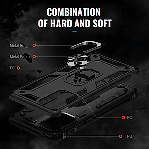 Compatible with Samsung Galaxy A40 Cover,Compatible with Samsung Galaxy A40 SM-A405 Phone Case with Ring Stand 2 in 1 Cases Cover Black