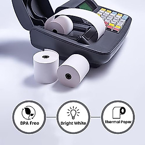 BAM POS 3 1/8" x 230' Thermal Paper Rolls - Comes in Bright White Color - Crisp & Clear Images - BPA Free - Ideal for POS System (10 Rolls Per Case)