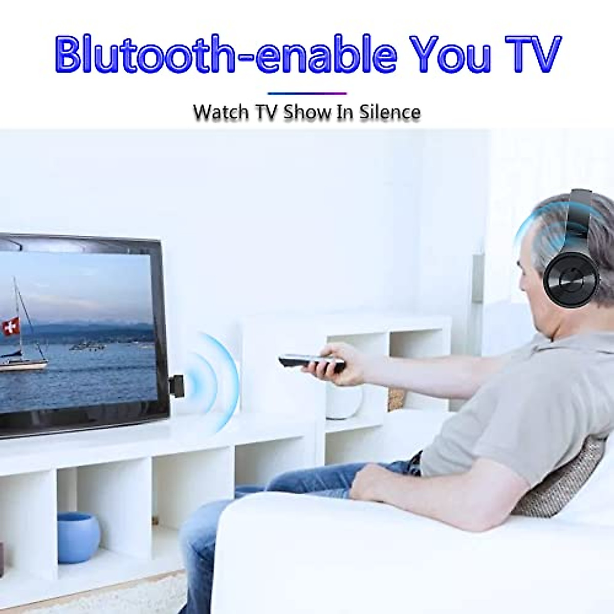 Bluetooth Flight Transmitter, Wireless 5.0 Airplane Airline Airport A2DP Adapter for Bose 700 QC45 QC35,Sony WH-1000XM5,Anker Soundcore Life Q45,Sennheiser Momentum 4,Apple Airpods Pro Max Headphones