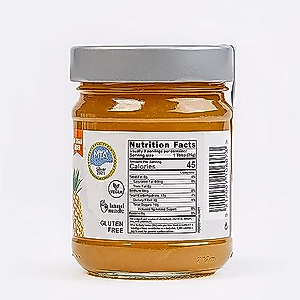 Pineapple Sugar Free Jam – No Added Sugar, No Preservatives, Gluten Free Pineapple Jam – Natural Taste with Perfect Sweetness Pineapple Fruit Spread for Breakfast, Toasts