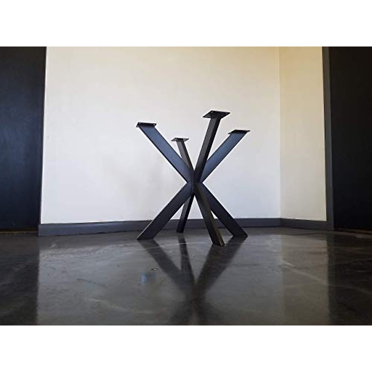 Metal Table base, Cross-X Style - Any Size and Color