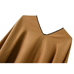 Women's Color Block Reversible Wrap Shawl Poncho Cape (Black 2)