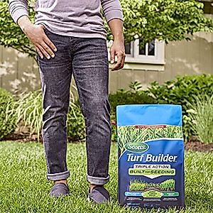 Scotts Turf Builder Triple Action Built For Seeding: Covers 4,000 sq. ft., Feeds New Grass, Lawn Weed Control, Prevents Crabgrass & Dandelions, 17.2 lbs.