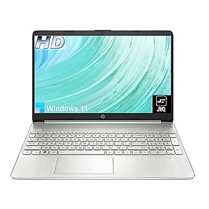 hp Laptop, 15.6" HD Display, AMD Ryzen 3 5300U Processor, 64GB DDR4 RAM, 2TB SSD, SD Card Reader, Webcam, HDMI, Wi-Fi, USB-C, Windows 11 Home, Silver