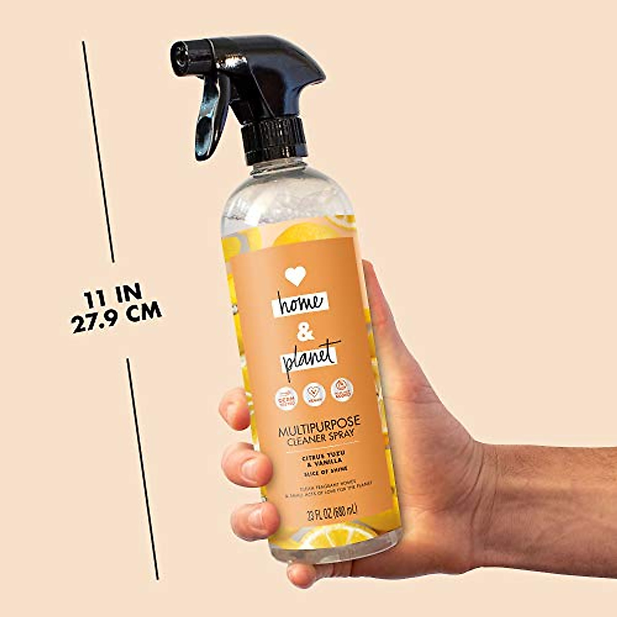 Love Home and Planet Multipurpose Cleaner Spray, Citrus Yuzu & Vanilla, 23 oz