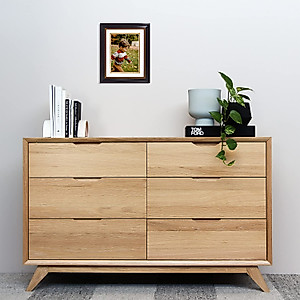 Golden State Art , 8x10 Black Gold & Burgundy Color Frame - White/Gold Double Mat for 6x8 Photos - Easel Stand - Wall Display or Table Top - Real Glass