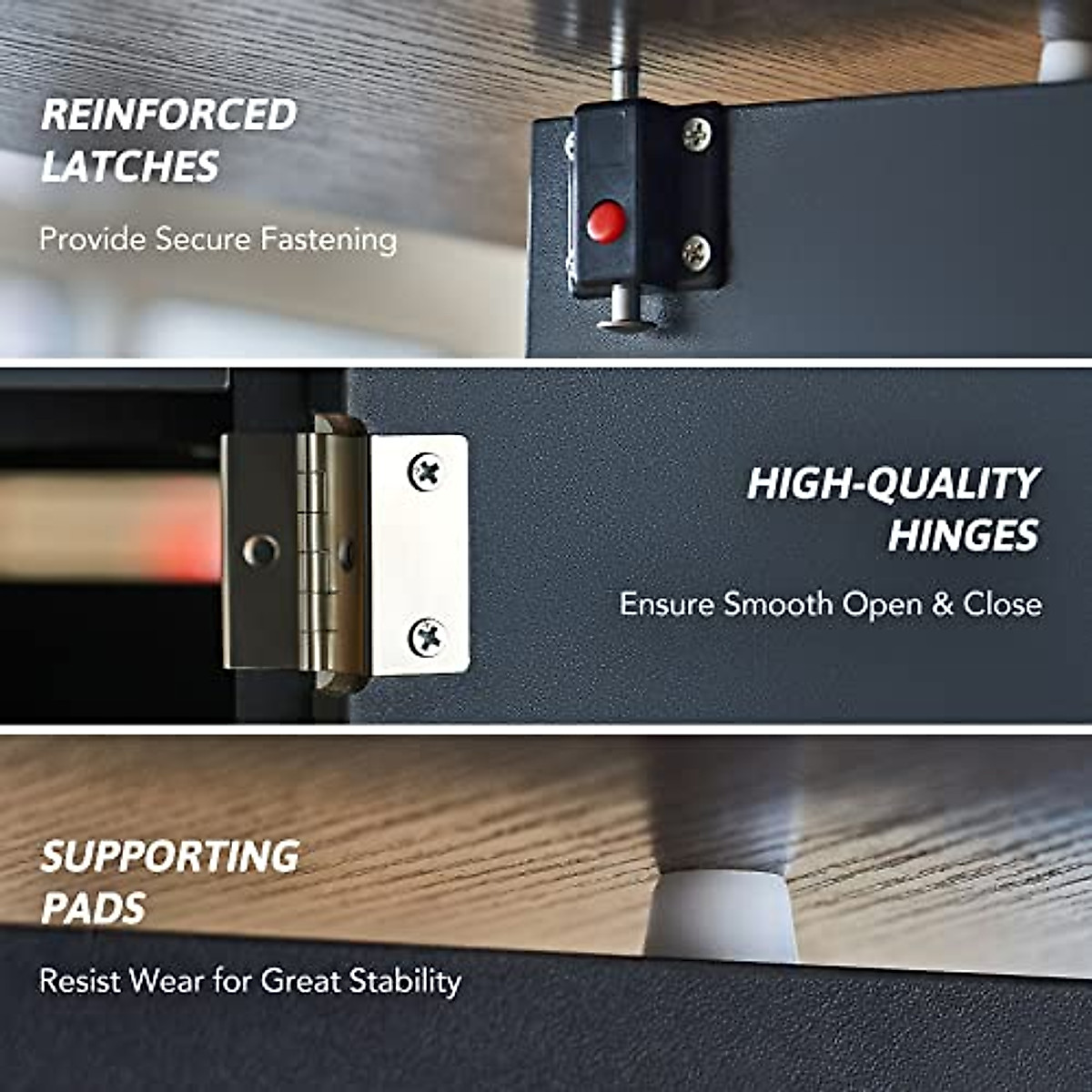 VONLUCE Drop Leaf Dining Table, Modern Folding Dining Table & Expandable Kitchen Table with Storage Shelves & Drawer, Rolling Space Saving Dining Table on 6 Wheels, Gray & Wood Grain Transformer Table