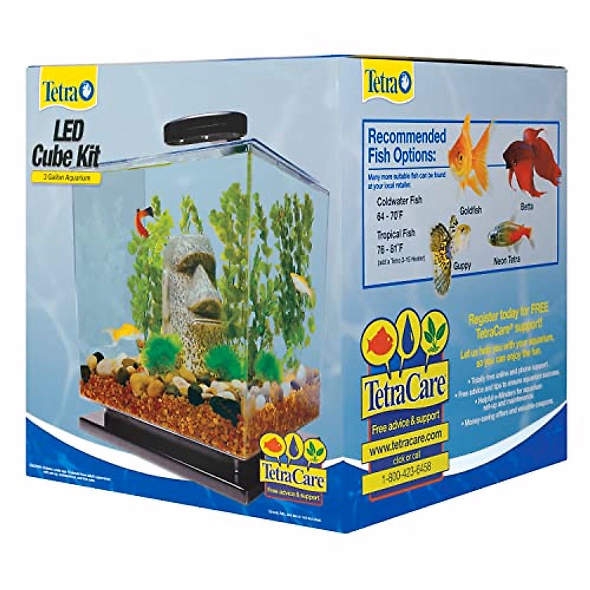 Tetra LED Cube Shaped 3 Gallon Aquarium with Pedestal Base
