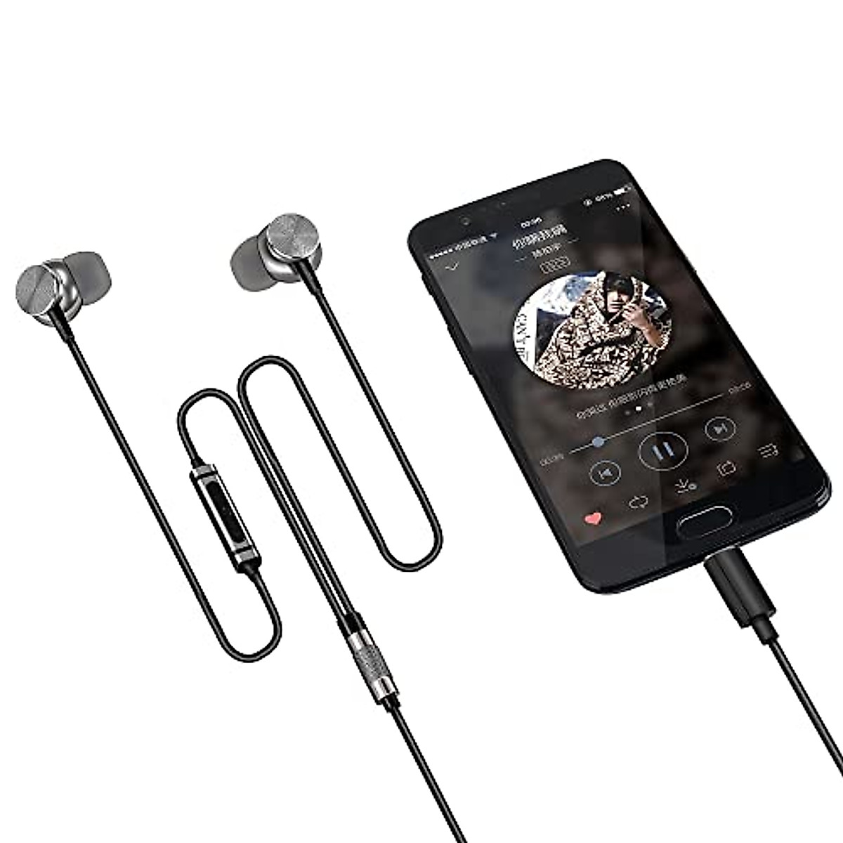 Betron BS10C Type C Earphones Wired in Ear Headphones with Microphone and Volume Controller for USBC Type Devices