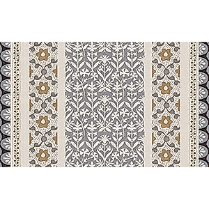 Studio M Floor Flair Hadley Hall - Haze Boho Pattern - 3 x 5 Ft Decorative Vinyl Rug - Non-Slip, Waterproof Floor Mat - Easy to Clean, Ultra Low Profile - Printed in The USA