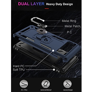 IKAZZ Suitable for Google Pixel 6 Case,Military Grade Shockproof Heavy Duty Protective Phone Cover Pass 16ft Drop Test with Magnetic Kickstand Car Mount Holder Blue