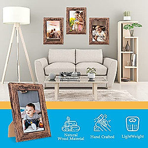 Personalized Wooden Picture Frames 8x10 in - Vertical Dark Wood Vintage Picture Frames - Custom Rustic Wood Photo Frames for Wall & Desktop Display - Customized 8"x10" Picture Frame Gift