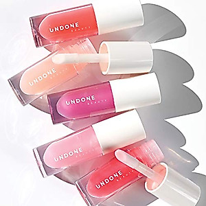 UNDONE BEAUTY Poppa Gloss Moisturizing Tinted Lip Gloss-Balm Hybrid with Long Wear Lieghtweight Formula - Cloudberry Seed Oil Extract for Lip Nourishment & Conditioning - Watercolor Rose