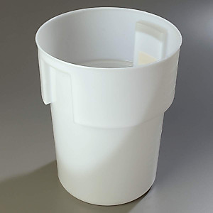 Carlisle FoodService Products Bain Marie Round Food Storage Container with Stackable Design for Catering, Kitchen, Restaurant, Plastic, 22 Quarts, White, (Pack of 6)