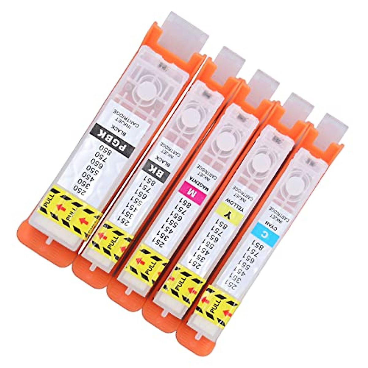 Walfront 5Pcs Ink Cartridge for PIXMA Ink Cartridge Printer Ink Cartridge IP7250 MG6350 MG5450 MX925 MX725 MG6450 MG5550 IX6850 Printers