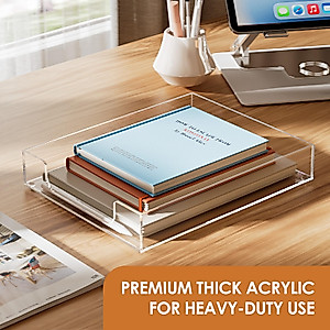 MaxGear Acrylic Letter Tray Letter Organizer Desk Tray Paper Tray Document Tray File Tray File Organizer for Magazines/Folders/Notebooks/Stationery/Desk Accessories, Clear